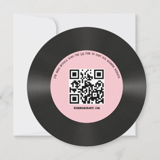 Custom Retro Pink Faux Vinyl Record Wedding Invitation | Zazzle