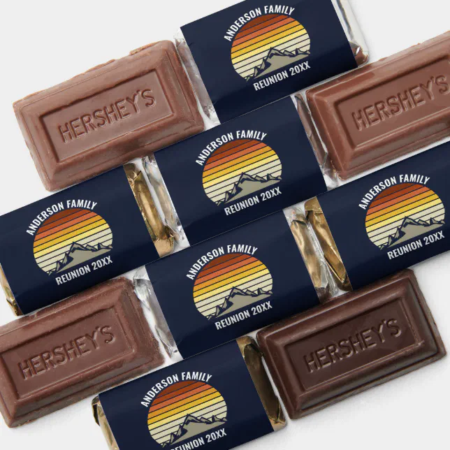 Custom Retro Sunset Mountain Family Reunion Party Hershey's Miniatures ...
