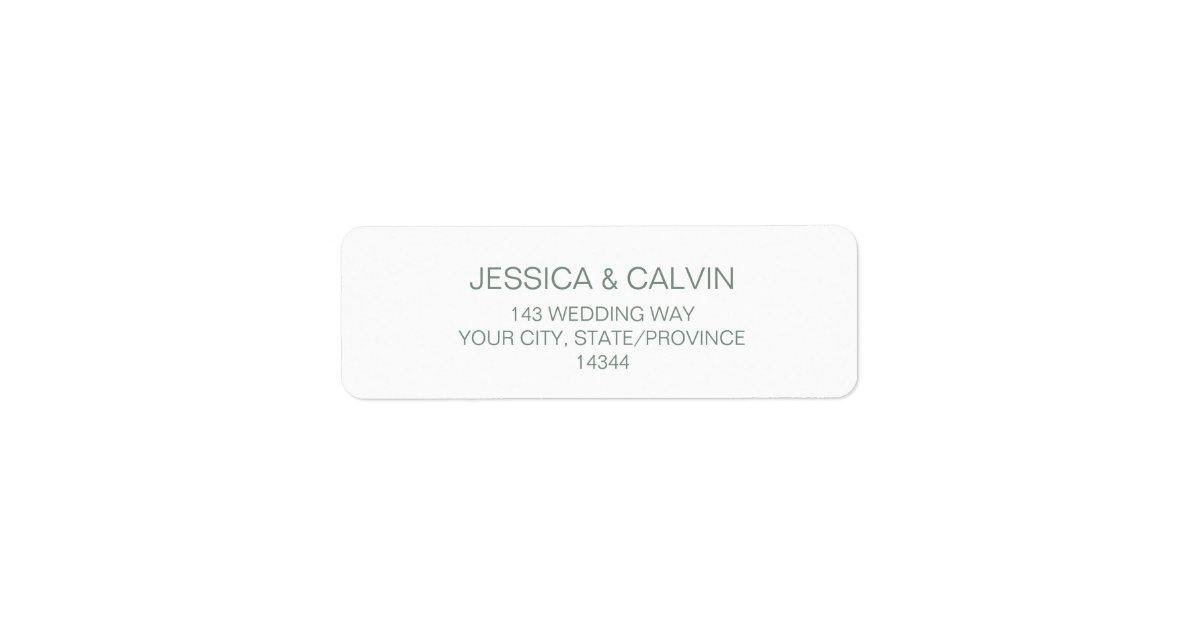 Custom Return Address Labels Dusty Green Text | Zazzle