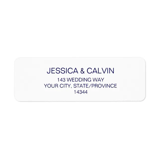 Custom Return Address Labels Navy Blue Text | Zazzle