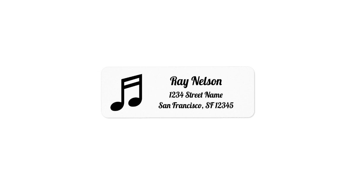 Custom Return Address Labels with music note logo | Zazzle