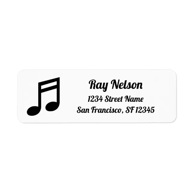 Custom Return Address Labels with music note logo | Zazzle