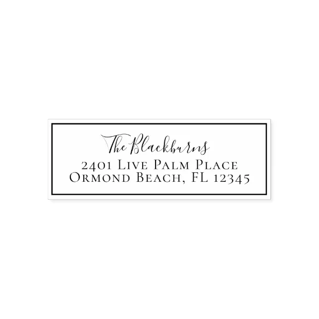 Custom Return Address Personalized Modern Label Self-inking Stamp | Zazzle