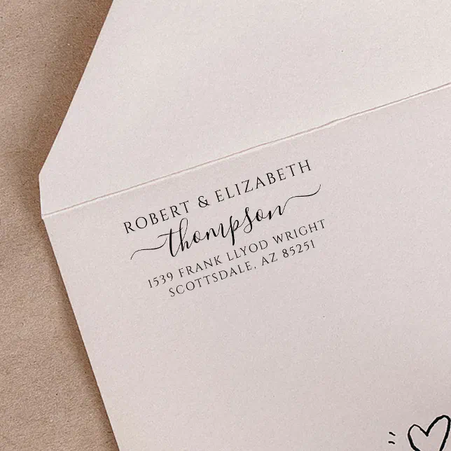 Custom Return Address Stamp Family Monogram Script | Zazzle