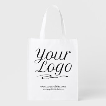 Custom Reusable Grocery Bag Promotional Logo | Zazzle