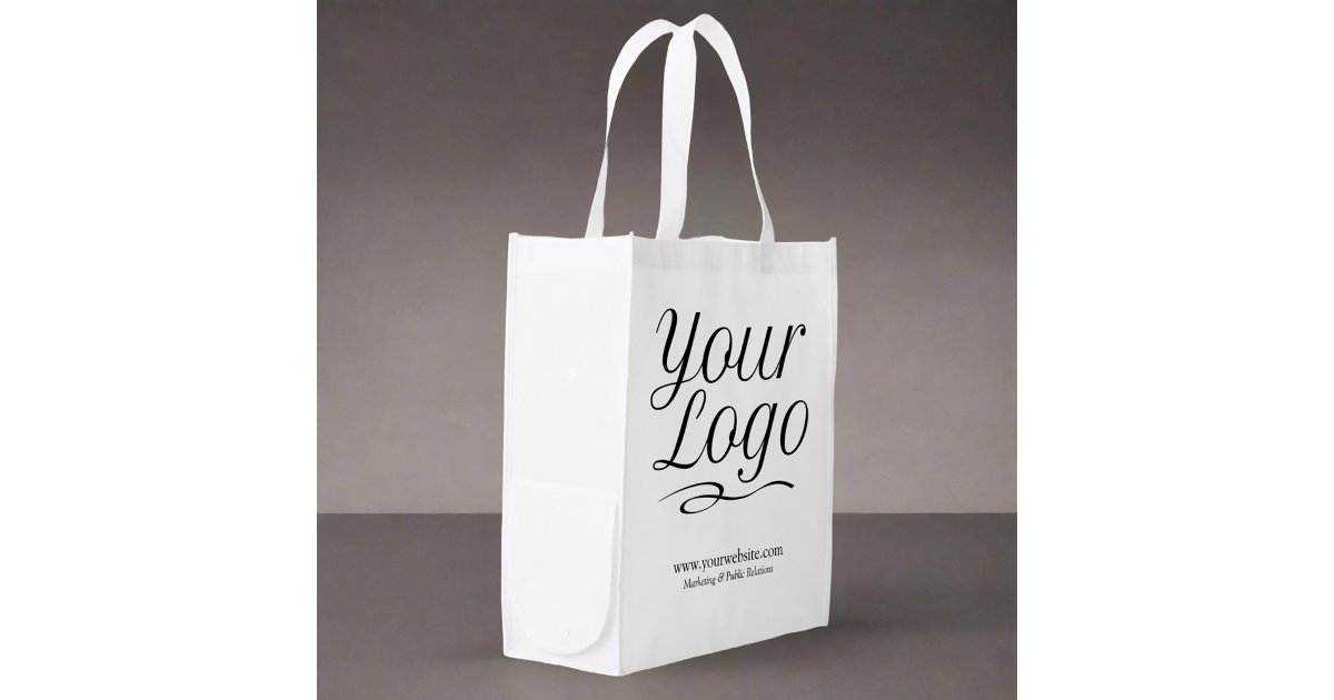 Custom Reusable Grocery Bag Promotional Logo | Zazzle