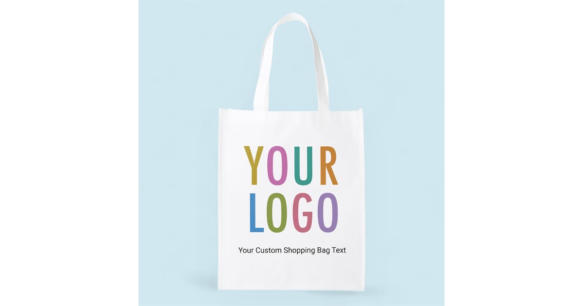 Custom Reusable Shopping Bag with Logo No Minimum | Zazzle