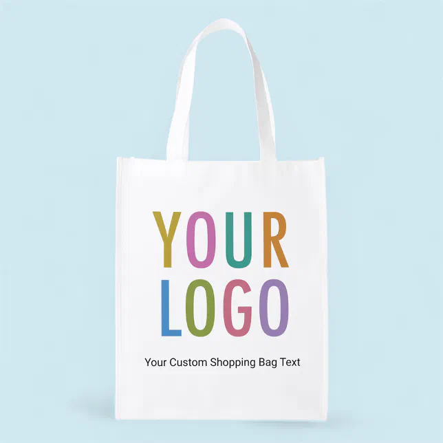 Custom Reusable Shopping Bag with Logo No Minimum | Zazzle