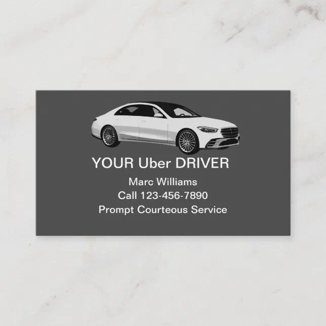 Custom Ride Haling Uber Driver Business Card | Zazzle