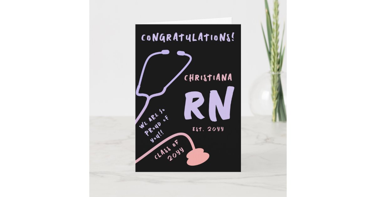 Custom RN Registered Nurse Graduation Card | Zazzle