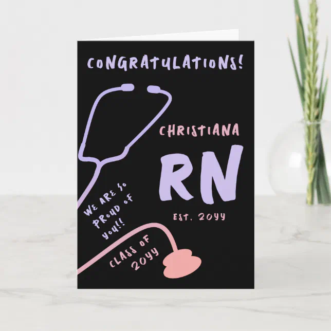 Custom RN Registered Nurse Graduation Card | Zazzle