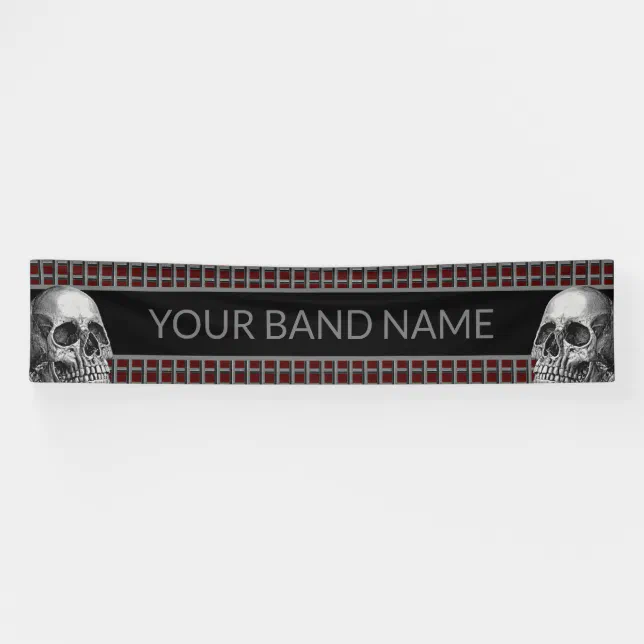 Custom Rock Band Skull Heavy Metal Music Festival Banner | Zazzle