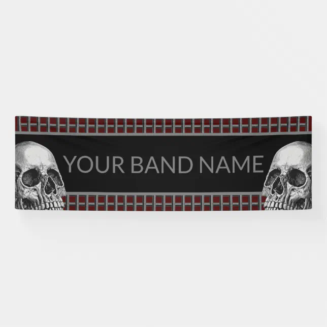 Custom Rock Band Skull Heavy Metal Music Festival Banner | Zazzle