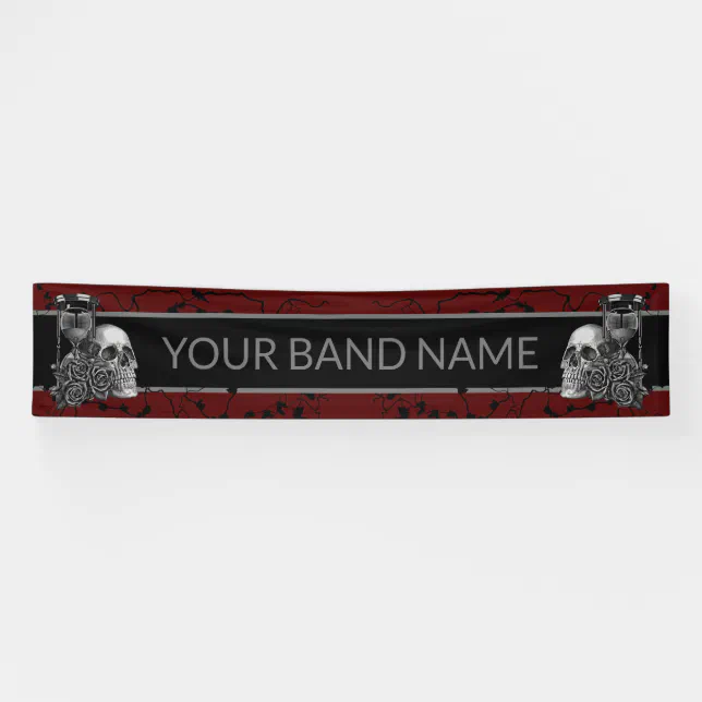 Custom Rock Band Skull Heavy Metal Music Festival Banner | Zazzle