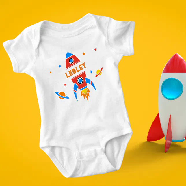 Custom Rocket Baby Bodysuit | Zazzle