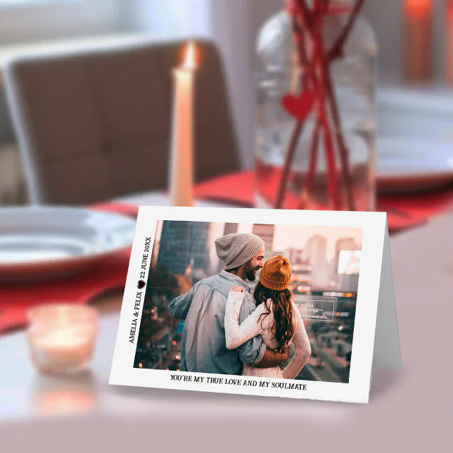 Custom Romantic Couple Photo Folded Card | Zazzle