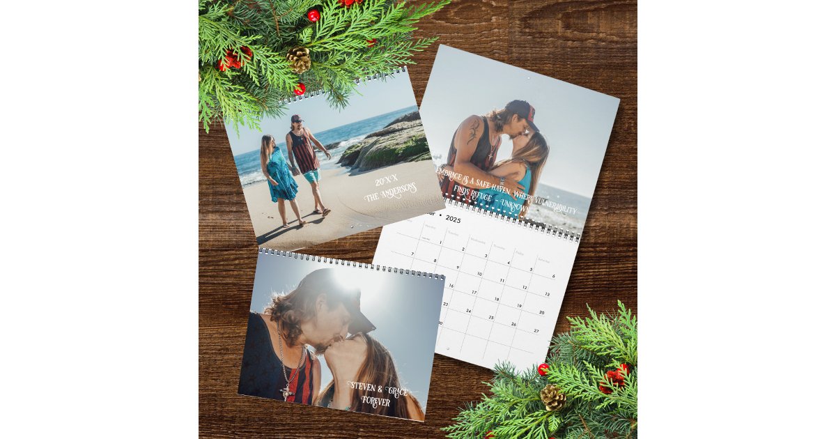 Custom Romantic Love Sayings Couples Photos Calendar | Zazzle