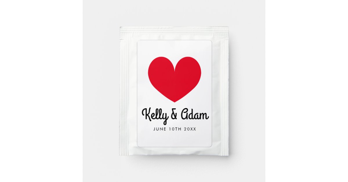 Custom romantic wedding gift Tea Bag Drink Mix | Zazzle