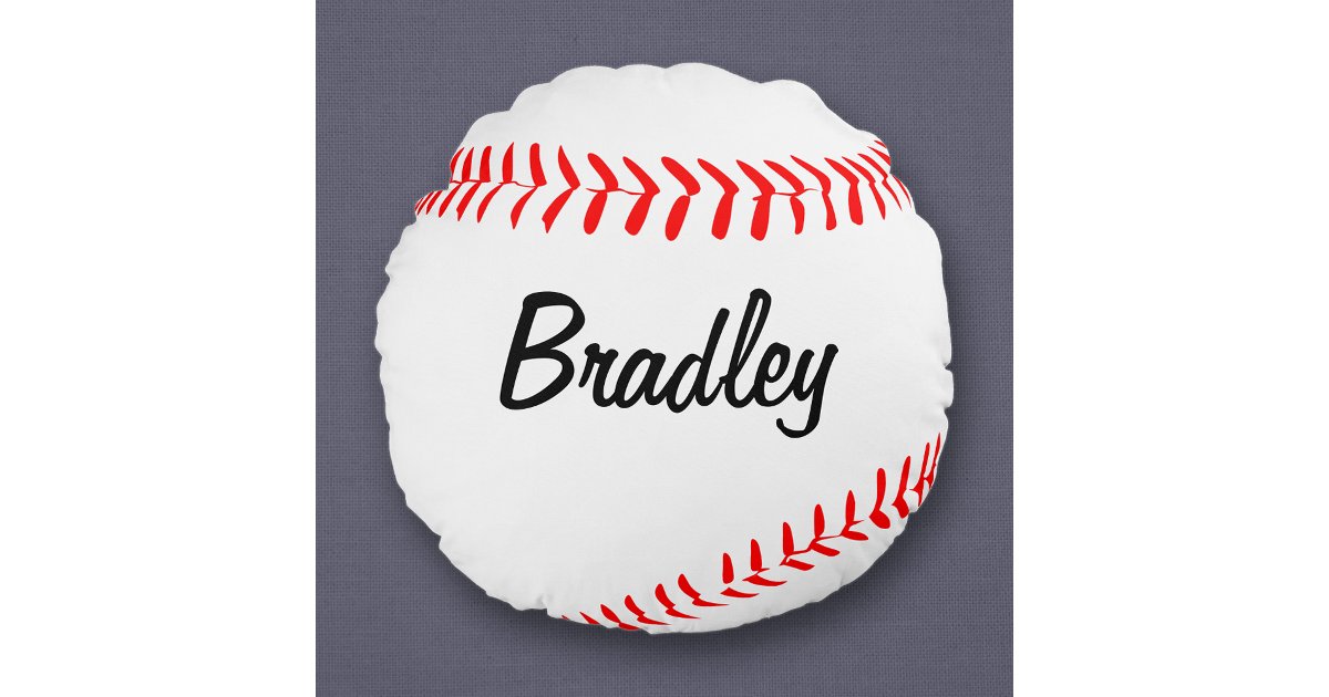 Custom Round Baseball Throw Pillow | Zazzle