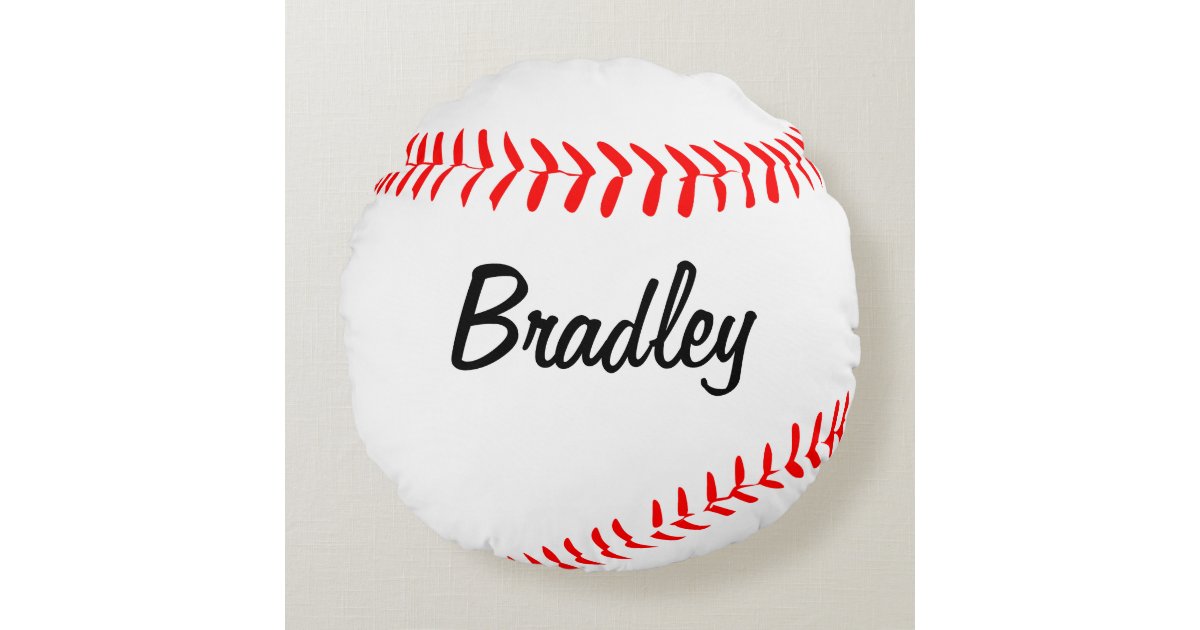 Custom Round Baseball Throw Pillow | Zazzle