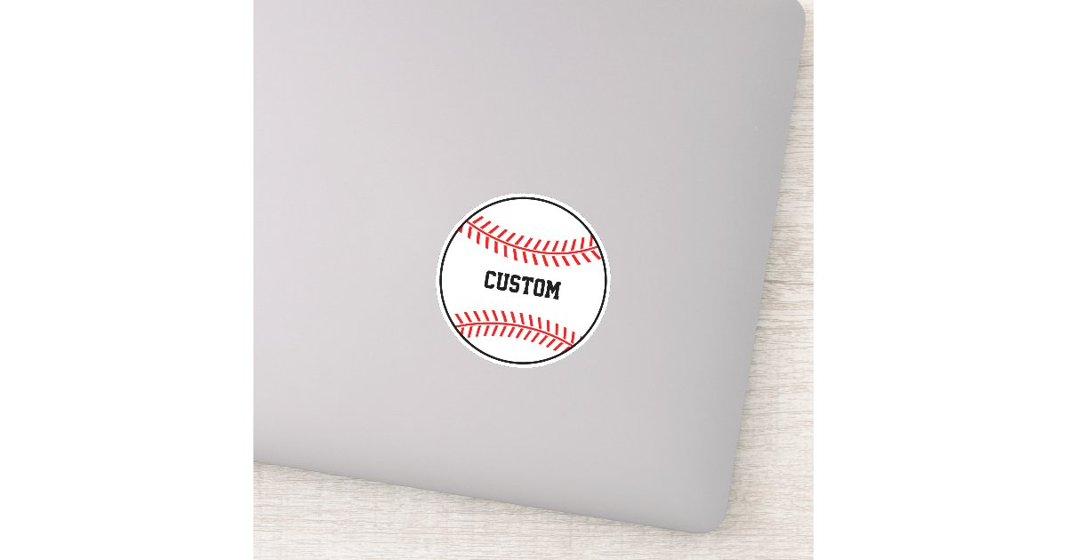 Custom round baseball vinyl sticker | Zazzle