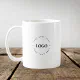 Custom Round Circle Business Logo Minimalist Plain Coffee Mug | Zazzle