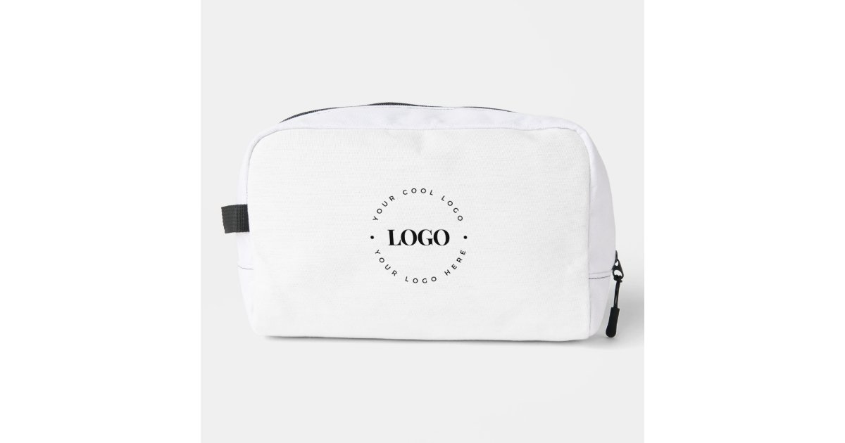 Custom Round Circle Business Logo Minimalist Plain Dopp Kit | Zazzle