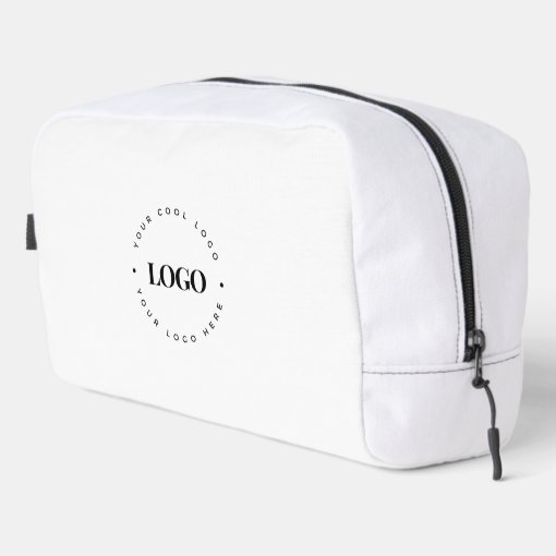 Custom Round Circle Business Logo Minimalist Plain Dopp Kit | Zazzle