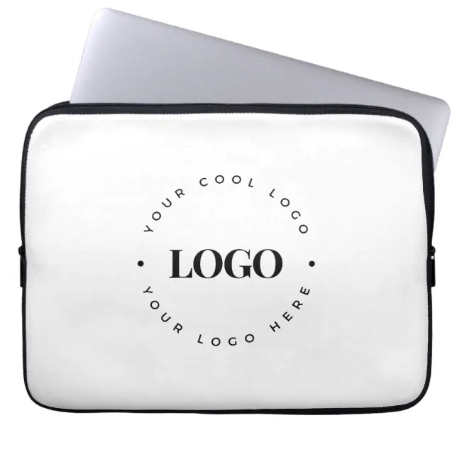 Custom Round Circle Business Logo Minimalist Plain Laptop Sleeve | Zazzle