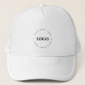 Custom Round Circle Business Logo Minimalist Plain Trucker Hat | Zazzle