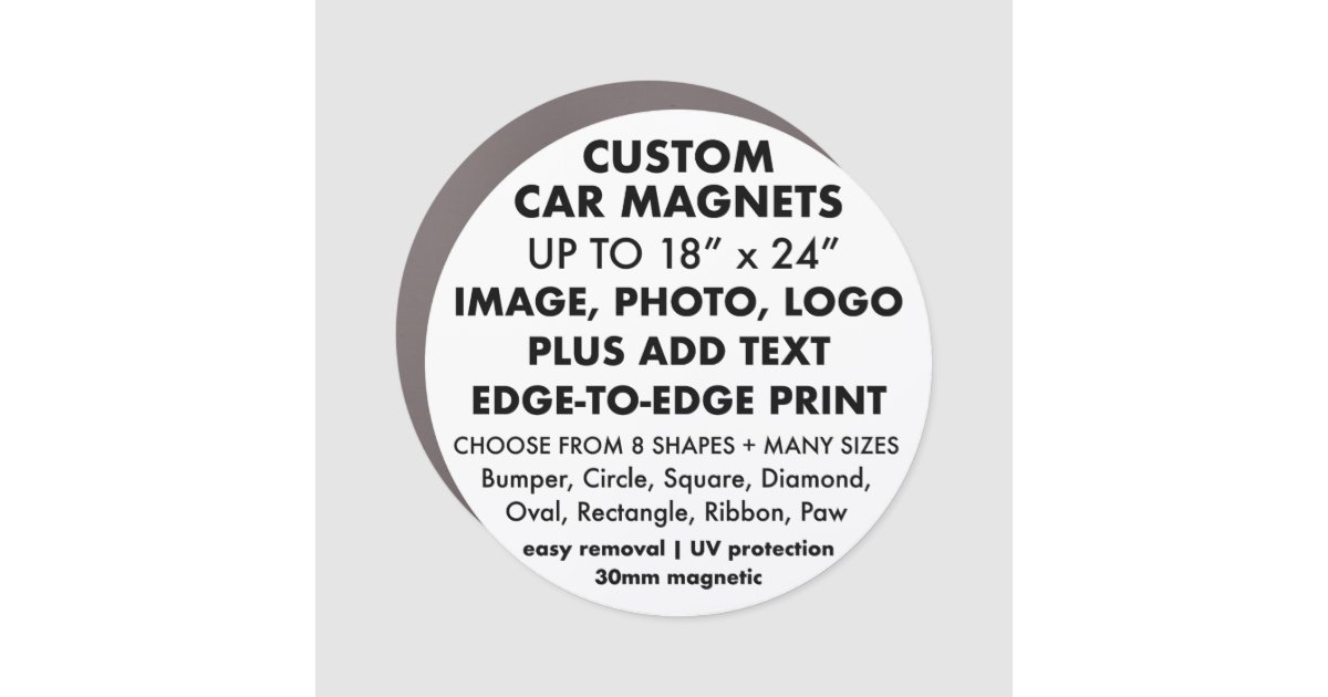 Custom ROUND CIRCLE Shaped CAR MAGNET | Zazzle