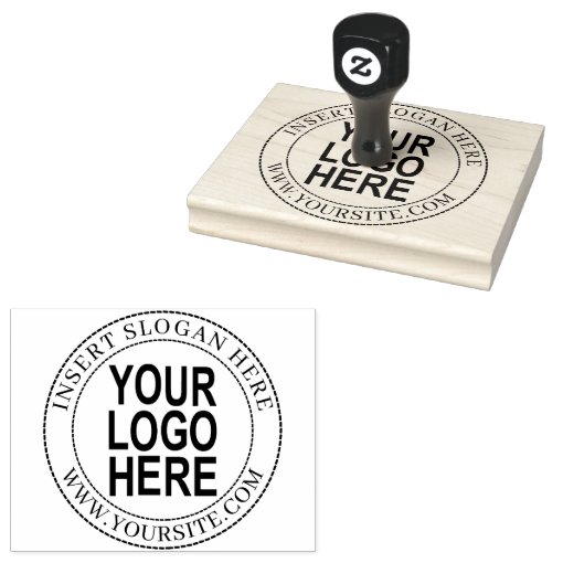Custom Round Company Logo Rubber Stamp | Zazzle