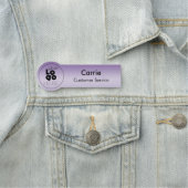 Custom Round Logo Metallic Violet Purple Name Tag | Zazzle