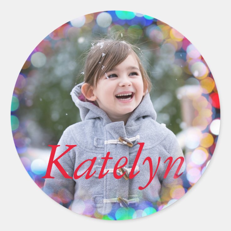 Custom Round photo Sticker | Zazzle