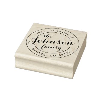 Custom Round Return Address Stamp | Zazzle