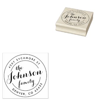 Custom Round Return Address Stamp | Zazzle