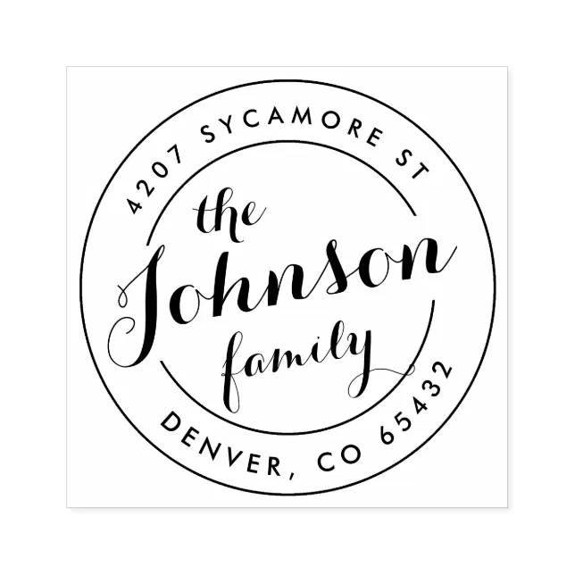 Custom Round Return Address Stamp | Zazzle