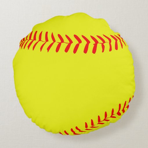 Custom Round Softball Pillow | Zazzle