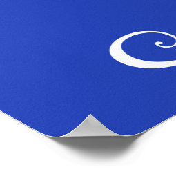 Custom Royal Blue Wedding Reception Sign Print | Zazzle