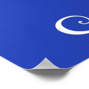 Custom Royal Blue Wedding Reception Sign Print | Zazzle