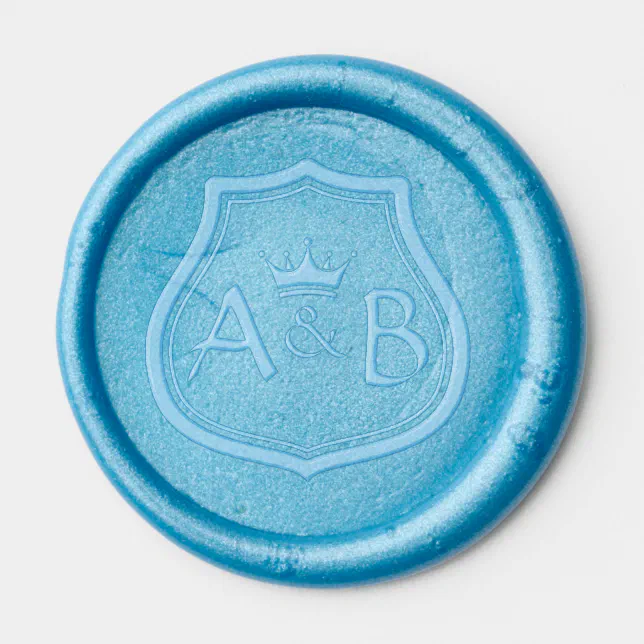 Custom Royal Crown Double Monogram Wedding Wax Seal Sticker | Zazzle