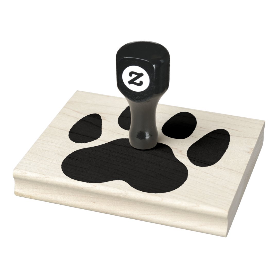 Custom Rubber Stamp Paw Print | Zazzle