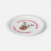 Custom Rudolph the reindeer Christmas party plates | Zazzle