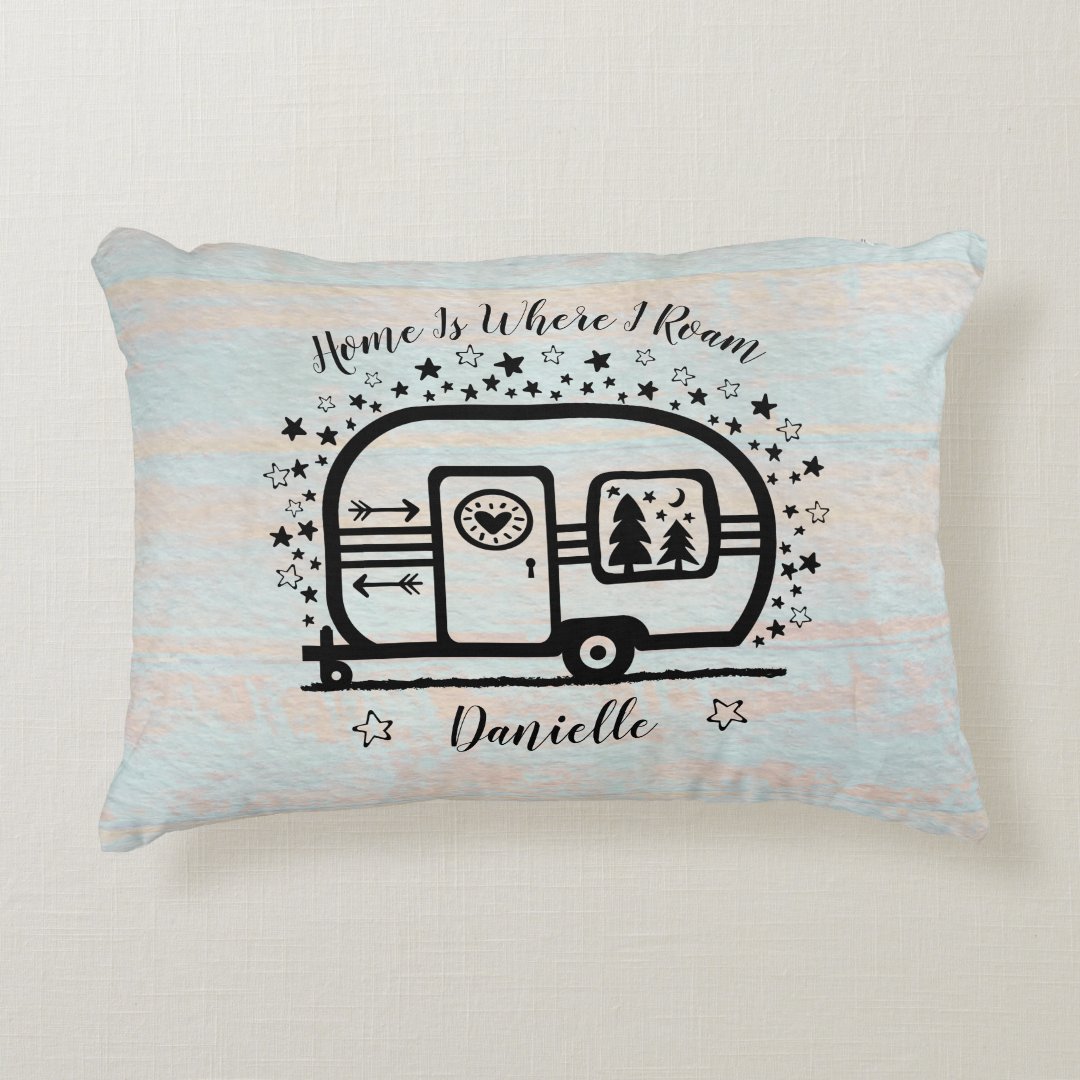 Custom Rustic Camping Camper Trailer Rv Lifestyle Accent Pillow | Zazzle