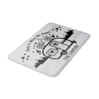 Custom Rustic Camping Camper Trailer Rv Lifestyle Bath Mat | Zazzle