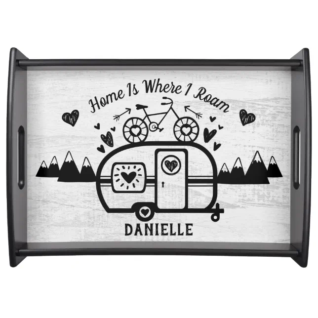 Custom Rustic Camping Camper Trailer Rv Lifestyle Serving Tray | Zazzle