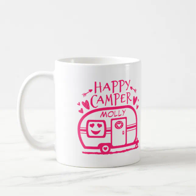 Custom Rustic Camping Happy Camper RV Coffee Mug | Zazzle