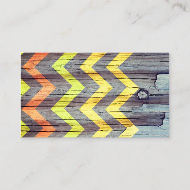 custom rustic chic chevron business card template | Zazzle