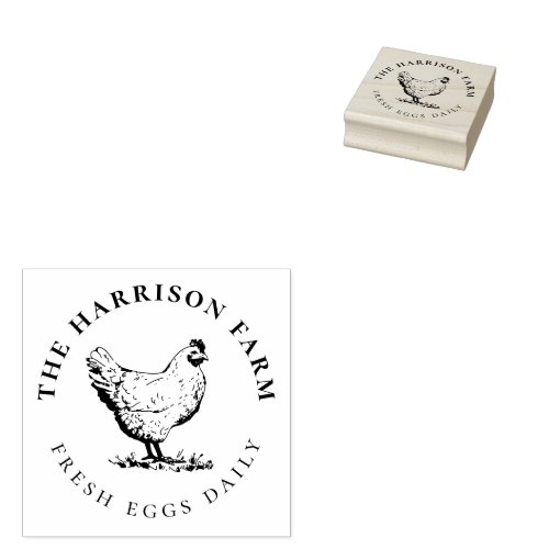 Custom Rustic Chicken Drawing | Vintage Egg Stamp | Zazzle