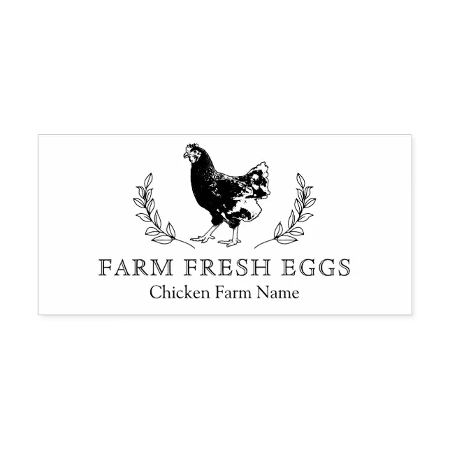 Custom Rustic Egg Carton Chicken Wreath Self-inking Stamp | Zazzle
